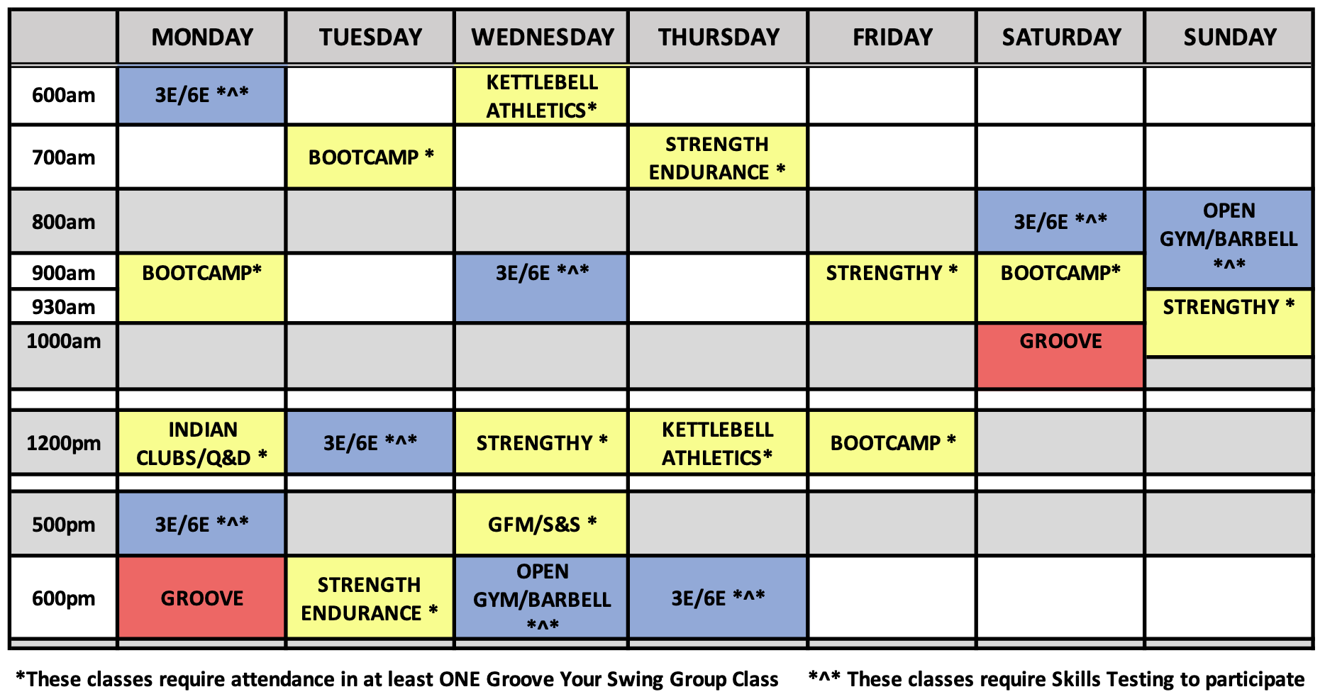 GROUP CLASSES SCHEDULE | KETTLEBILITY
